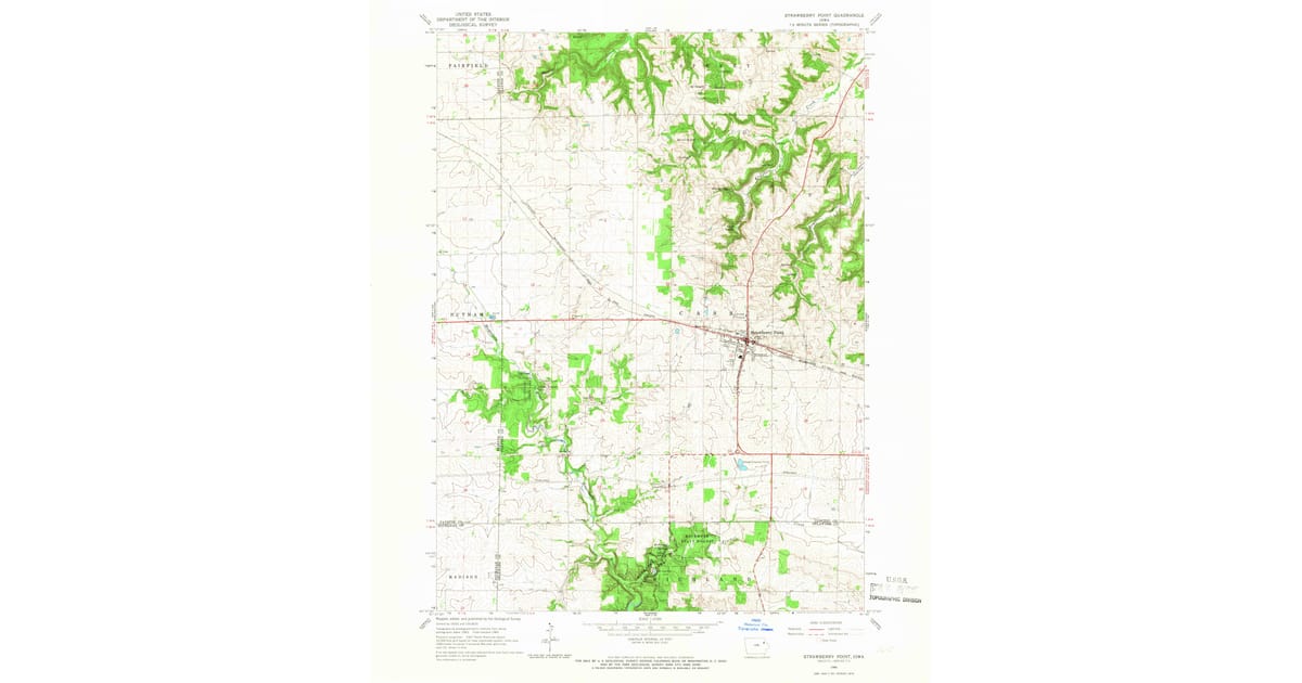 1965 Map of Strawberry Point, IA — High-Res | Pastmaps