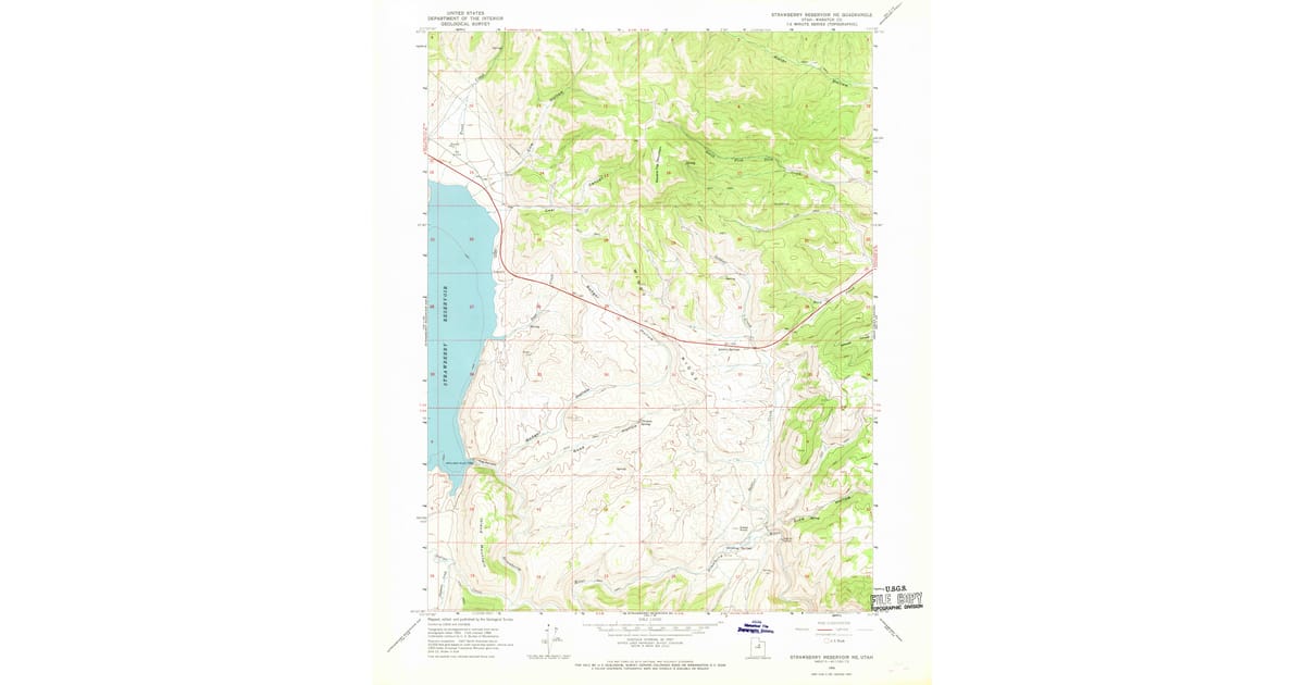 1966 Map of Strawberry Reservoir NE, Wasatch County, UT — High-Res ...
