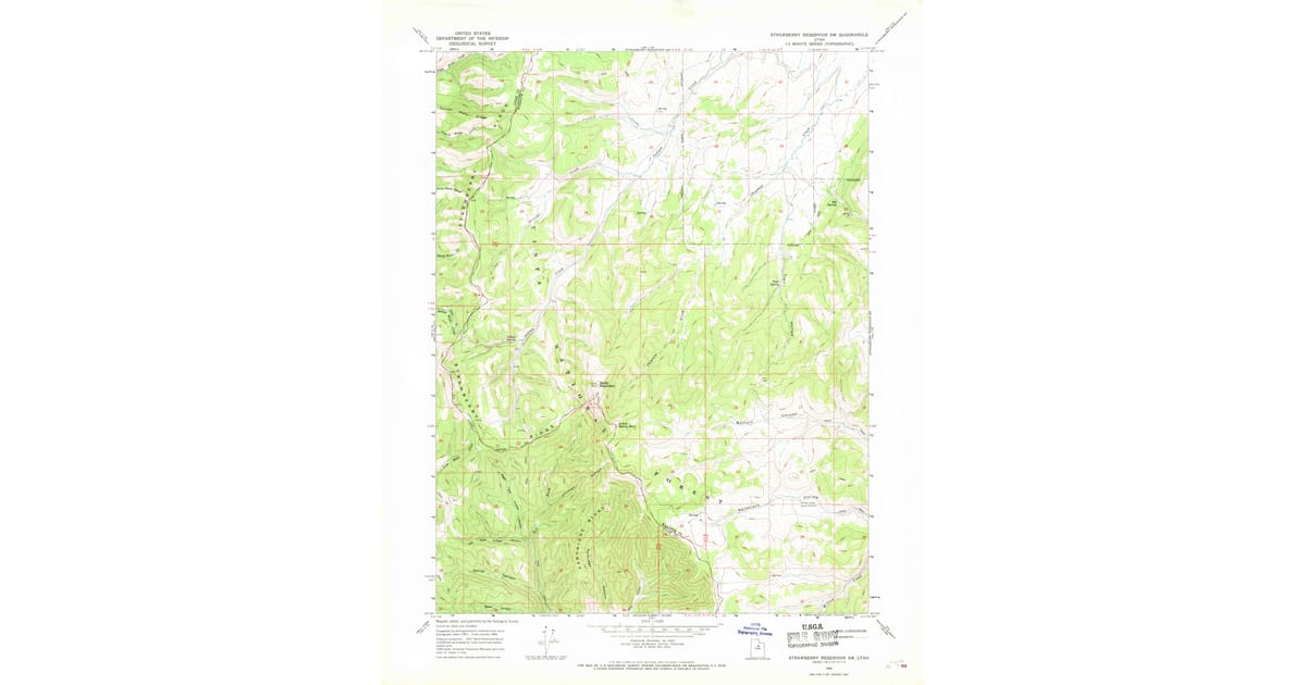 1966 Map of Strawberry Reservoir SW, Wasatch County, UT — High-Res ...