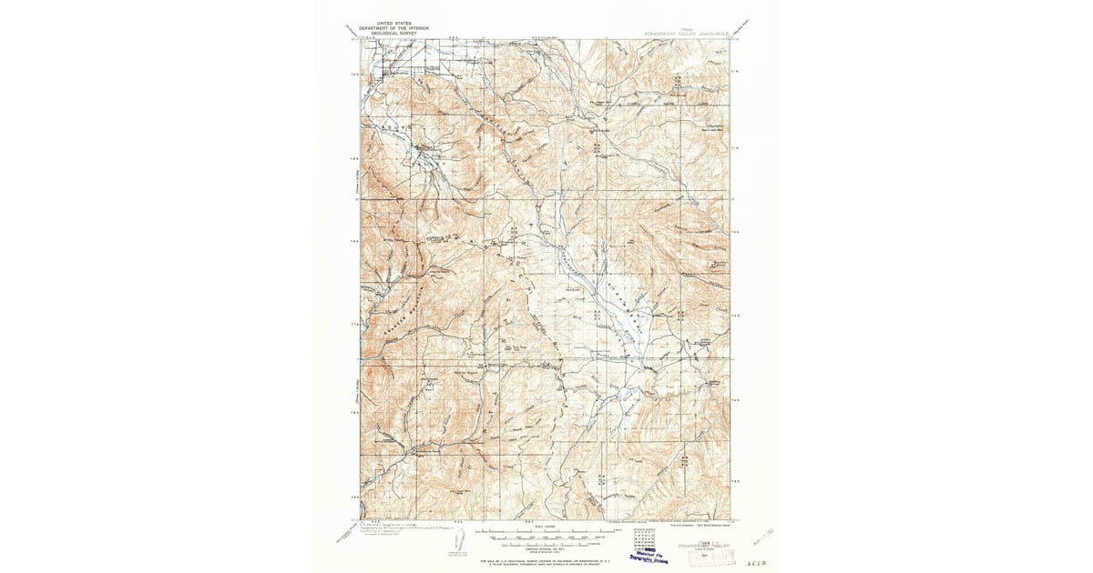 1907 Map of Strawberry Valley, Wasatch County, UT — High-Res, 1962 ...