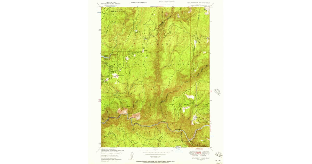 1948 Map of Strawberry Valley, Yuba County, CA — High-Res | Pastmaps