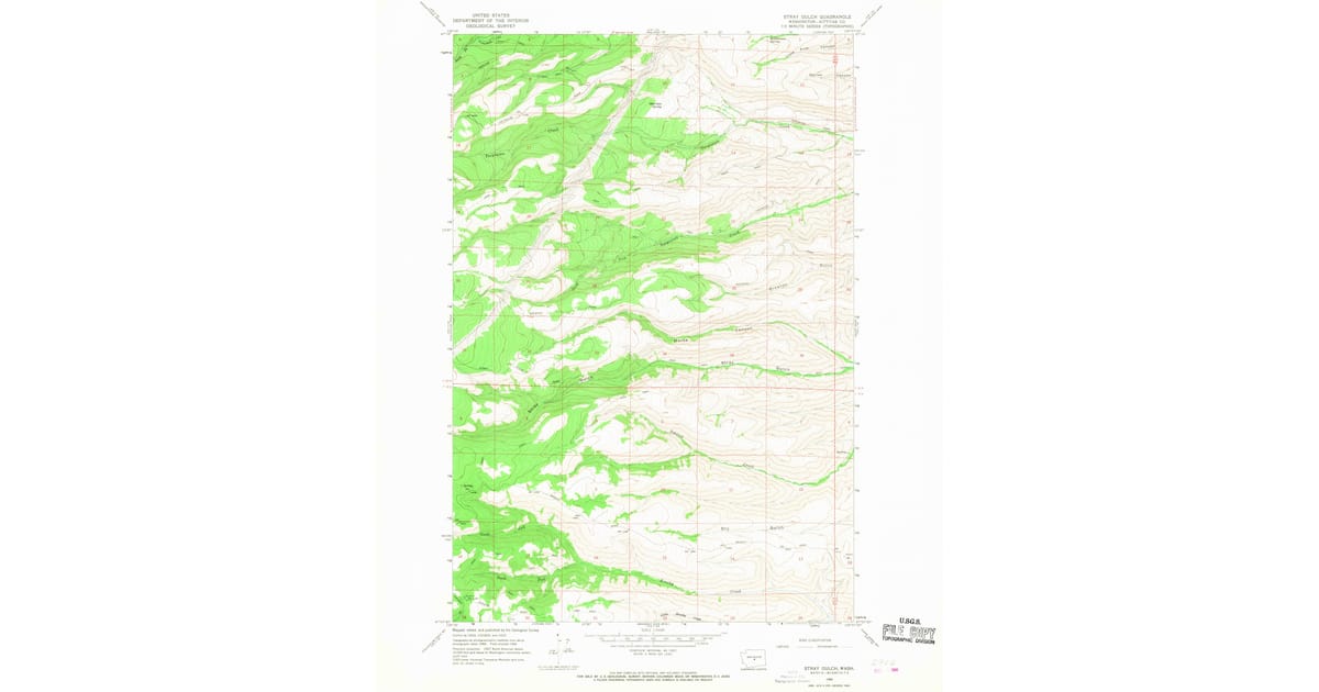 1966 Map of Stray Gulch, Kittitas County, WA — High-Res | Pastmaps
