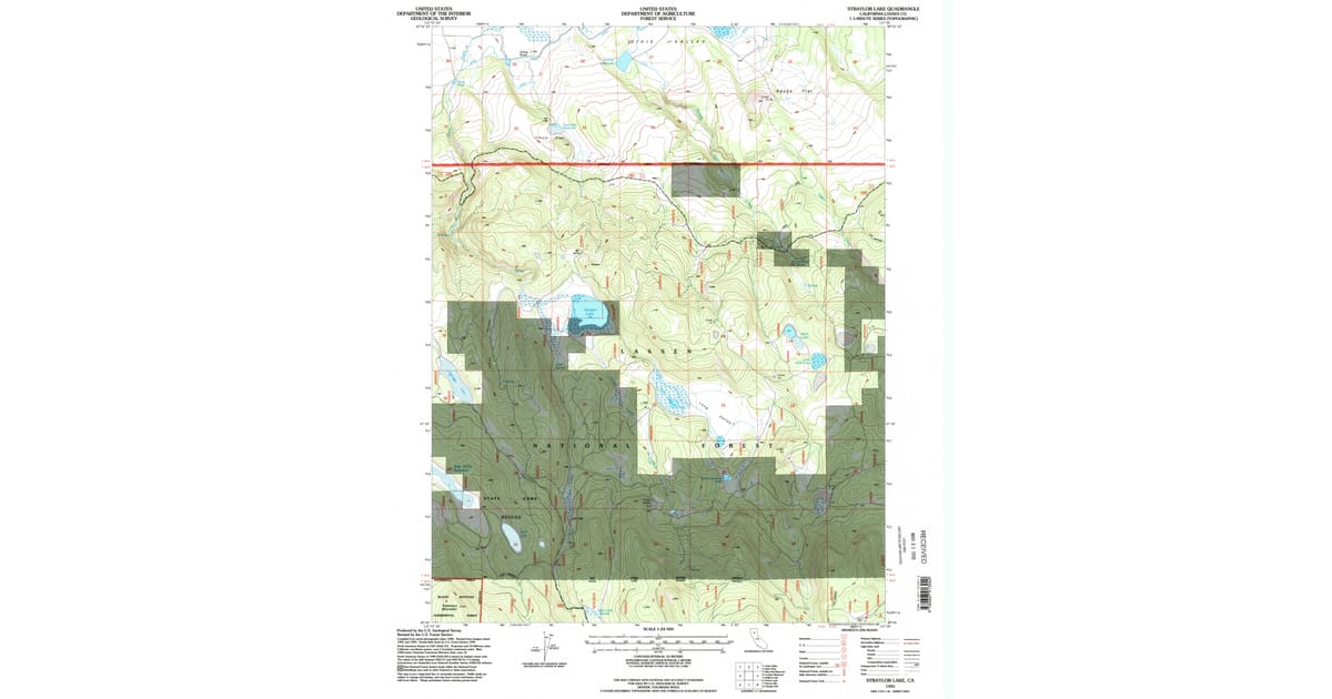 1995 Map of Straylor Lake, Lassen County, CA — High-Res | Pastmaps