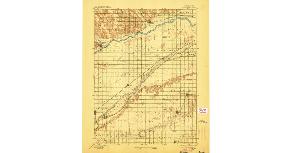 1896 Map of Stromsburg, NE — High-Res, 1906 Print | Pastmaps