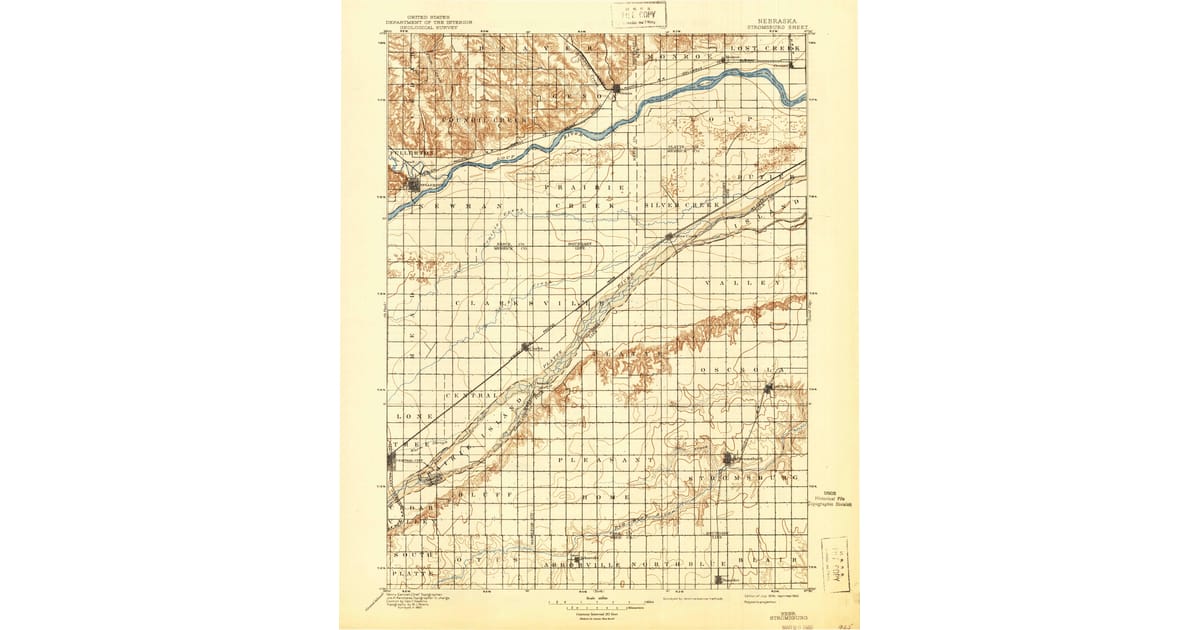 1896 Map of Stromsburg, NE — High-Res, 1940 Print | Pastmaps