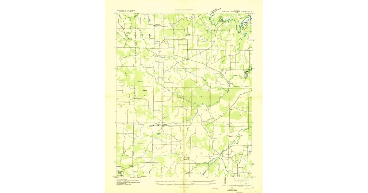 1936 Map of Stroups Crossroads, Morgan County, AL — High-Res | Pastmaps