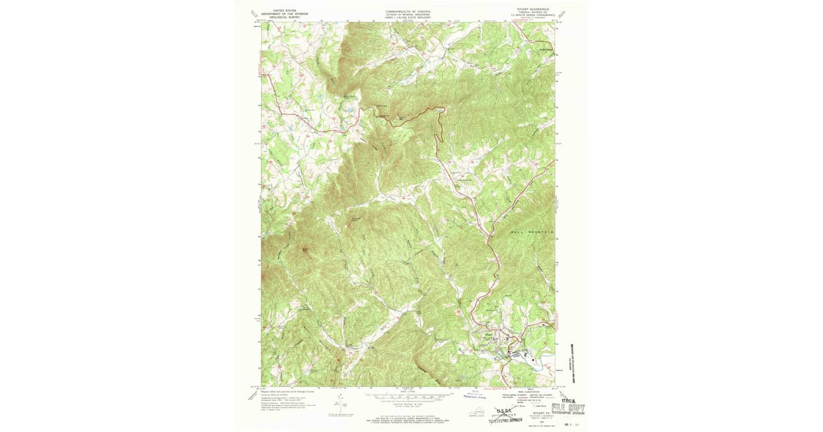 1967 Map of Stuart, VA — High-Res | Pastmaps