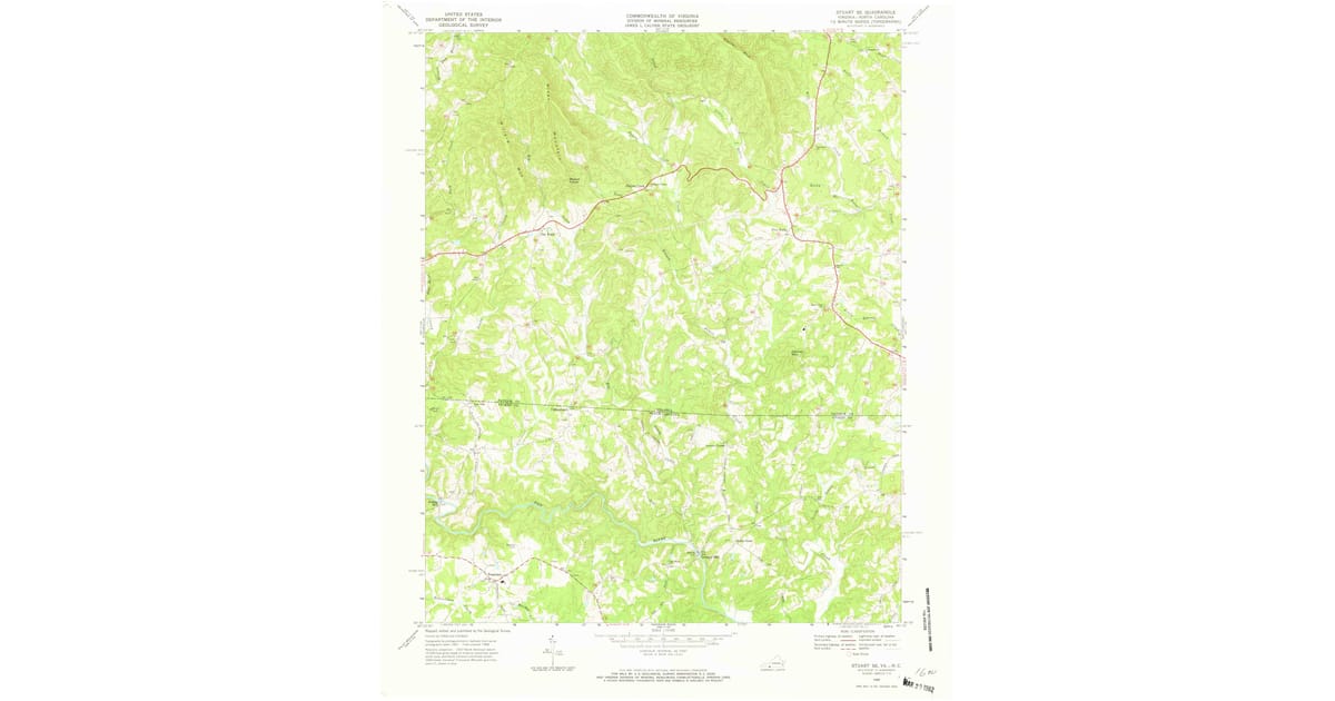 1968 Map of Stuart SE, Patrick County, VA — High-Res | Pastmaps