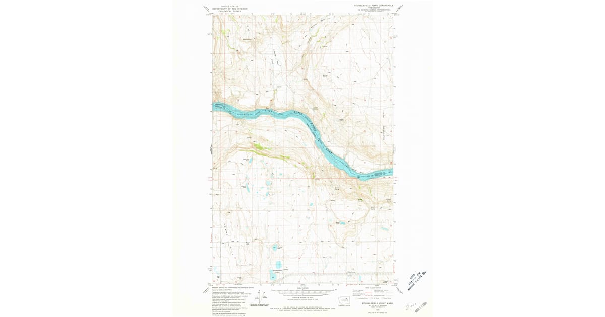 1981 Map of Stubblefield Point, Douglas County, WA — High-Res | Pastmaps