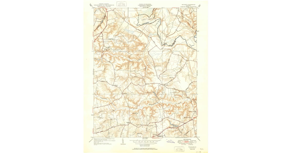 1951 Map of Studley, Hanover County, VA — High-Res | Pastmaps