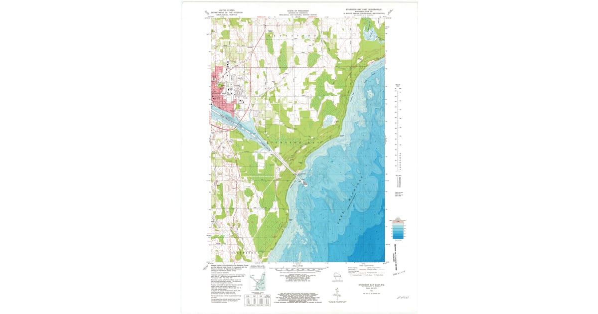 1981 Map of Sturgeon Bay East, Door County, WI — High-Res | Pastmaps
