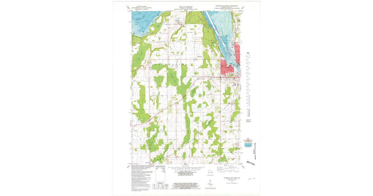 1981 Map of Sturgeon Bay West, Door County, WI — High-Res | Pastmaps