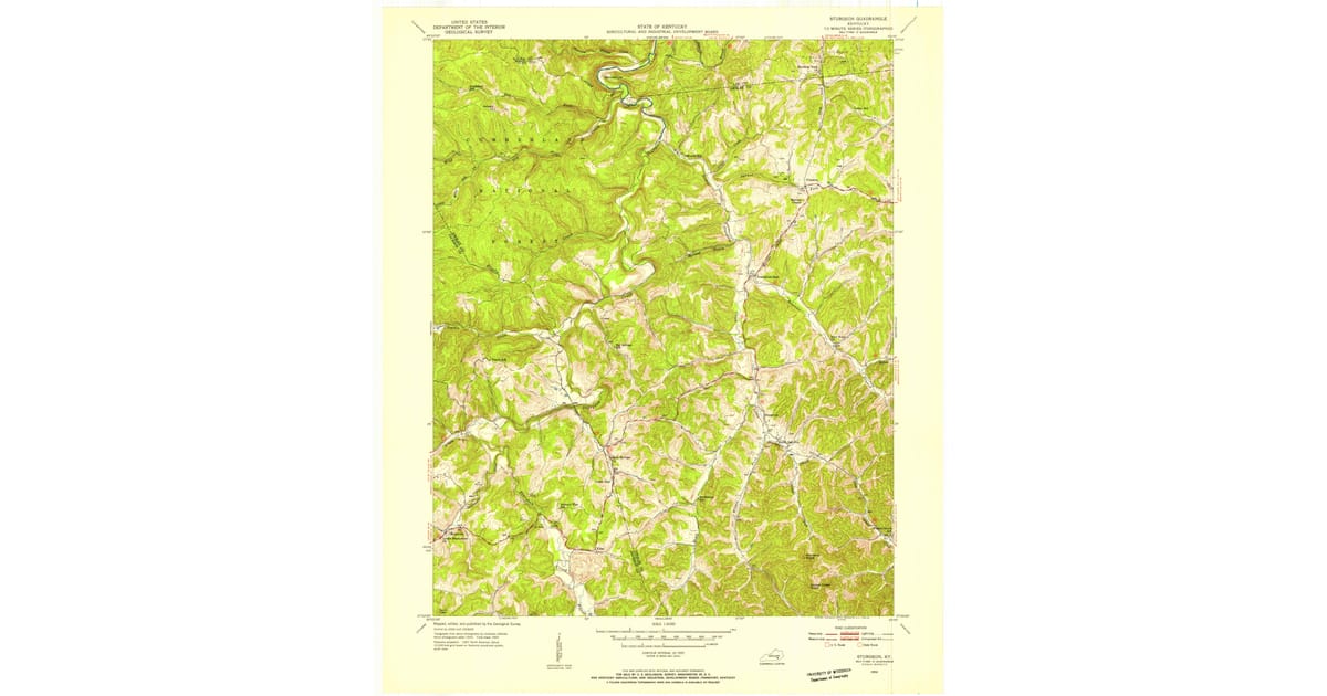 1953 Map of Sturgeon, Owsley County, KY — High-Res | Pastmaps