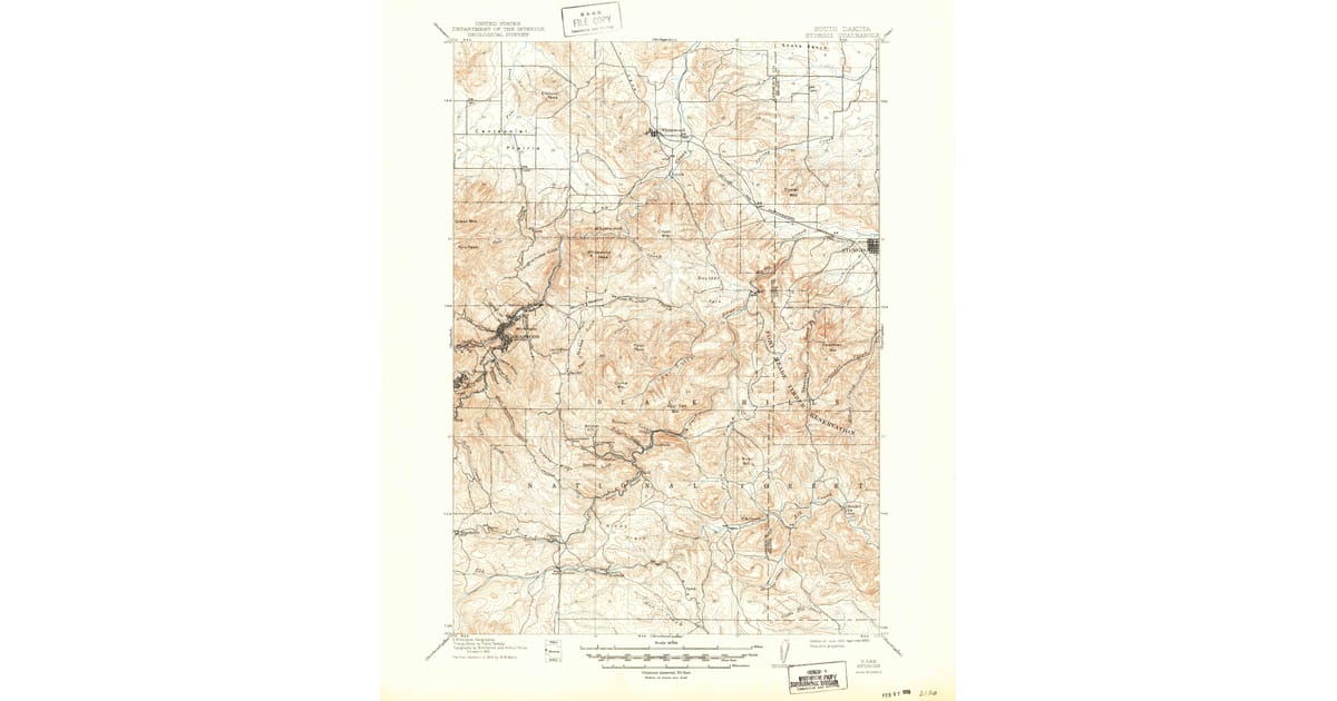 1915 Map of Sturgis, SD — High-Res, 1950 Print | Pastmaps