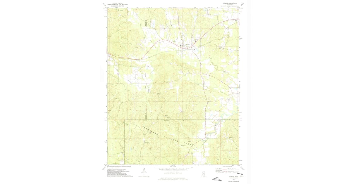 1972 Map of Sturgis, MS — High-Res | Pastmaps