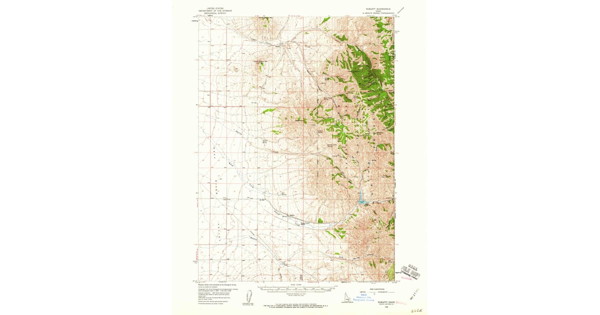 1958 Map of Sublett, Cassia County, ID — High-Res | Pastmaps