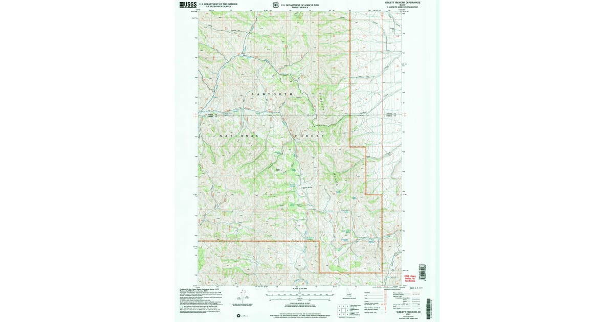 2001 Map of Sublett Troughs, Oneida County, ID — High-Res | Pastmaps
