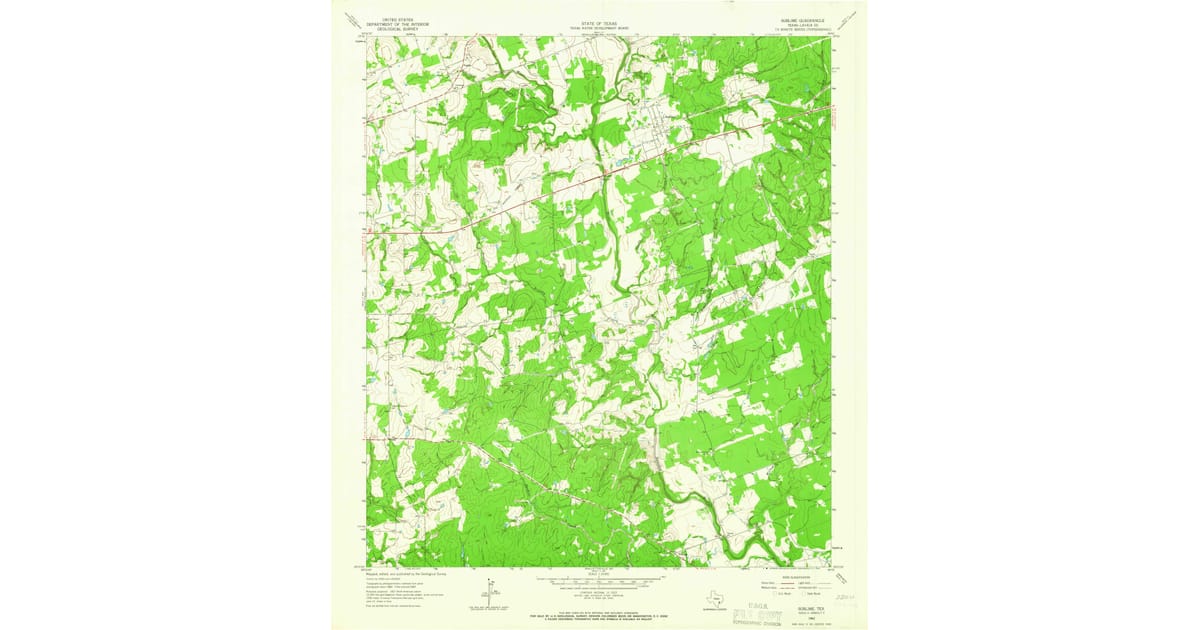 1962 Map of Sublime, Lavaca County, TX — High-Res | Pastmaps