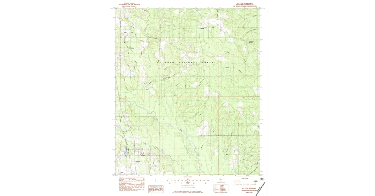 1982 Map of Success, Harrison County, MS — High-Res | Pastmaps