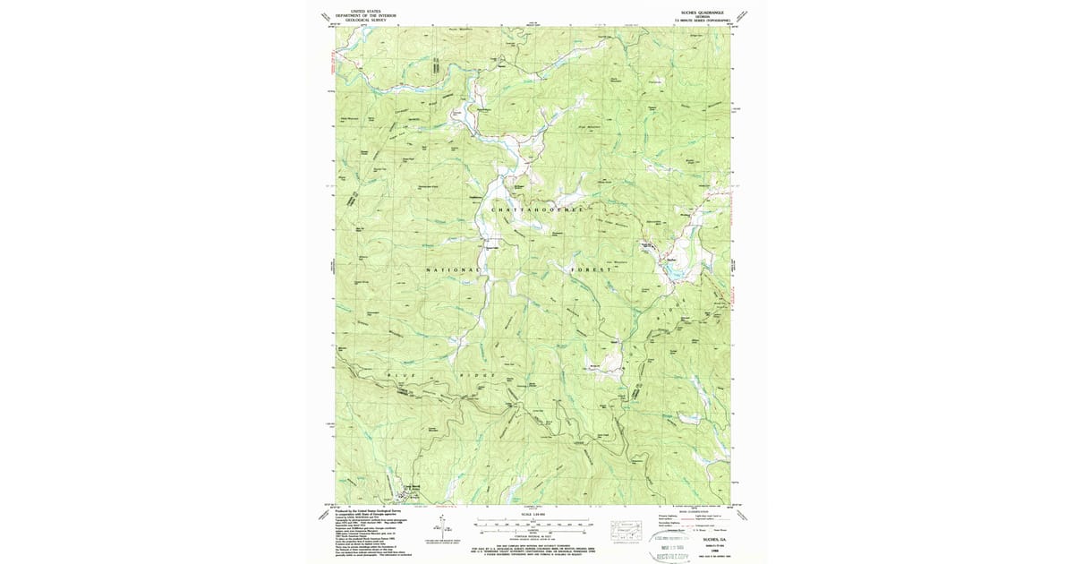 1988 Map of Suches, Union County, GA — High-Res | Pastmaps