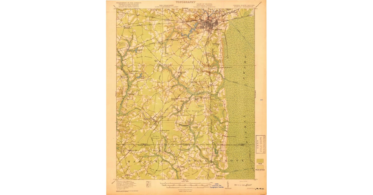 Old Maps of Suffolk, VA for Metal Detecting | Pastmaps