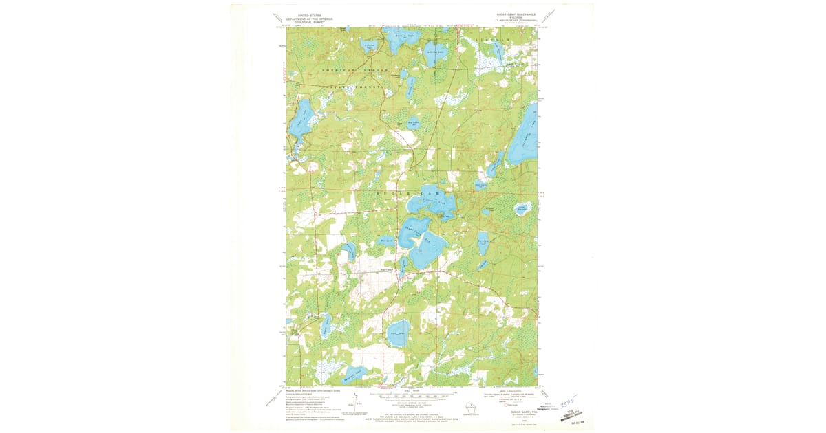 1970 Map of Sugar Camp, Oneida County, WI — High-Res | Pastmaps