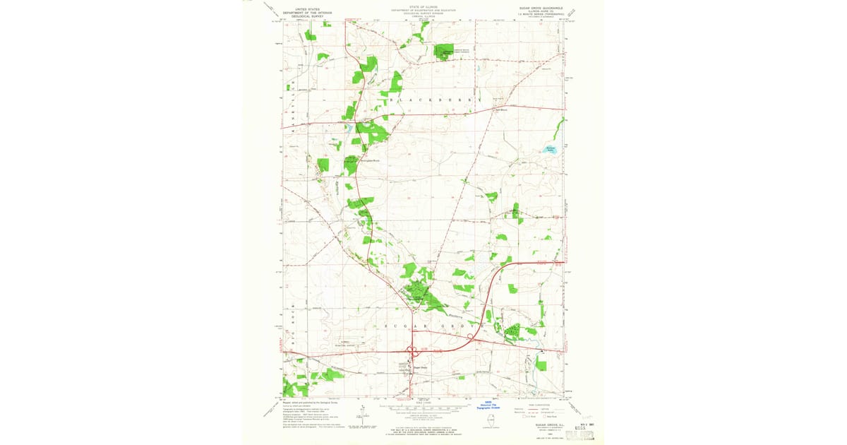 1964 Map of Sugar Grove, IL — High-Res | Pastmaps