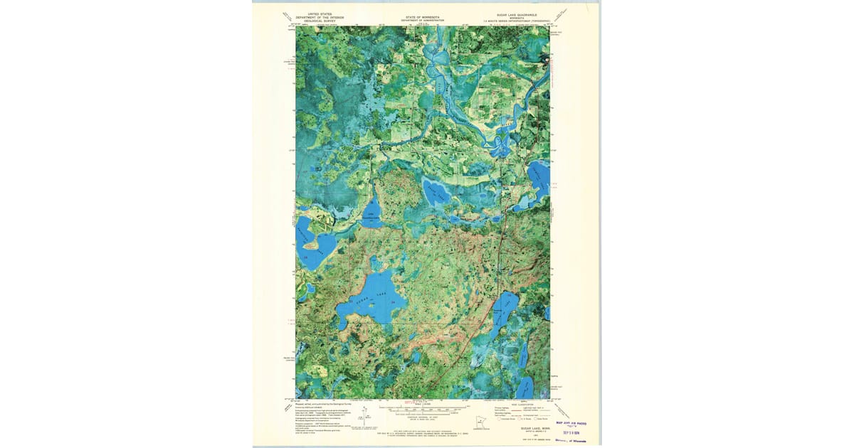 1971 Map of Sugar Lake, Cass County, MN — High-Res | Pastmaps