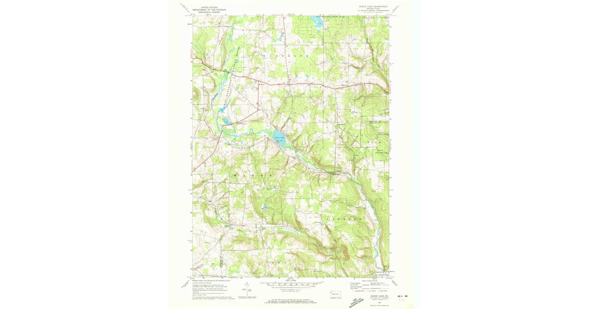 1967 Map of Sugar Lake, Crawford County, PA — High-Res | Pastmaps