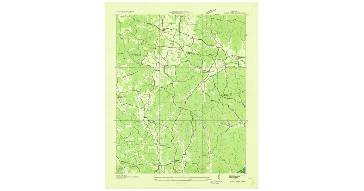 1936 Map of Sugar Tree, Decatur County, TN — High-Res | Pastmaps