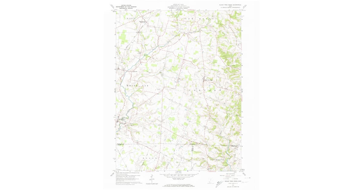 1961 Map of Sugar Tree Ridge, Highland County, OH — High-Res | Pastmaps