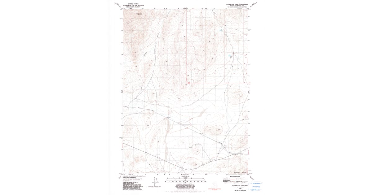 1981 Map of Sugarloaf Knob, Humboldt County, NV — High-Res, 1991 Print ...