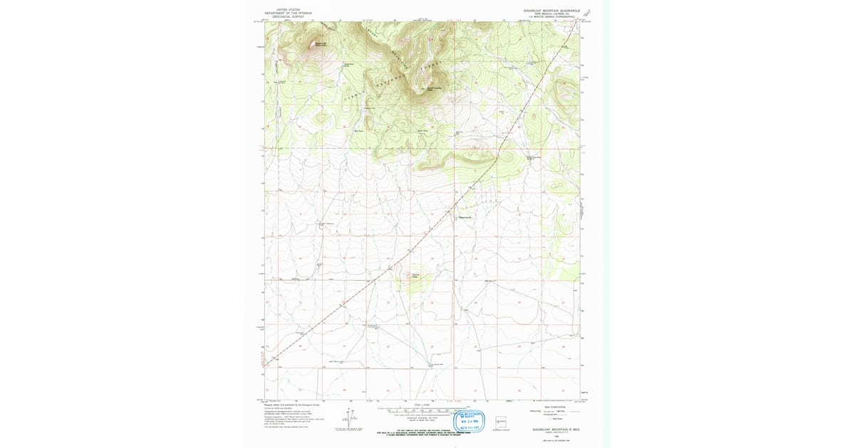 1965 Map of Sugarloaf Mountain, Catron County, NM — High-Res | Pastmaps