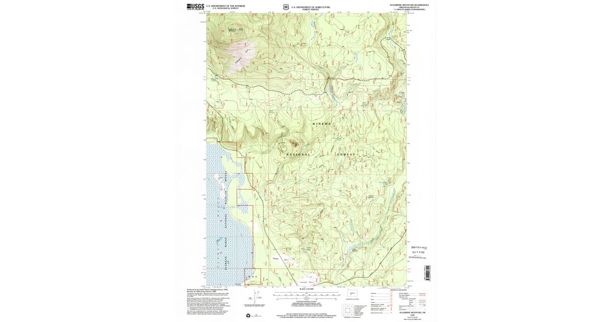 1999 Map of Sugarpine Mountain, Klamath County, OR — High-Res | Pastmaps
