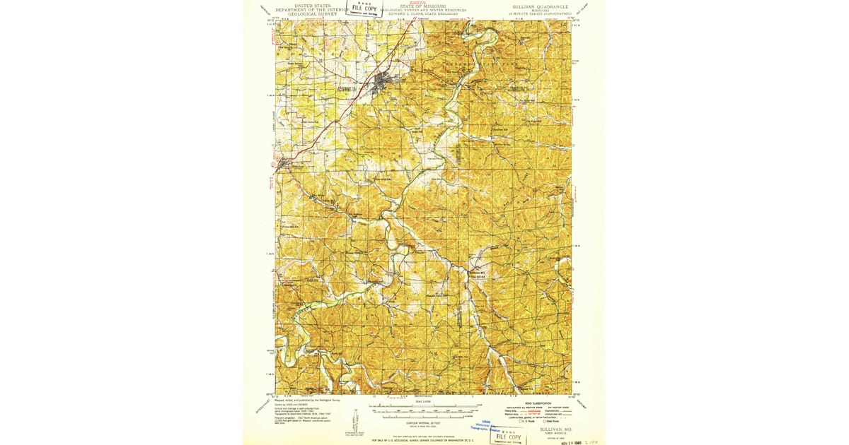 1940s Maps of West Sullivan, MO | Pastmaps