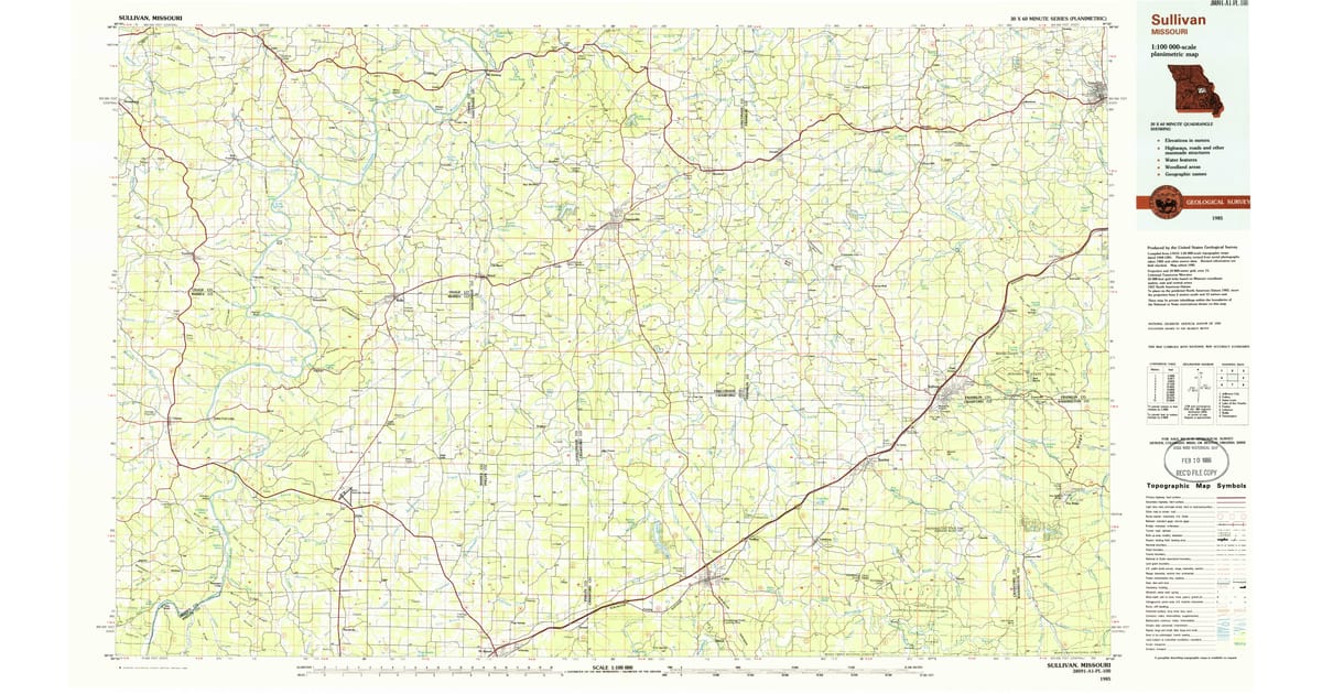 1985 Map of Sullivan, MO — High-Res | Pastmaps