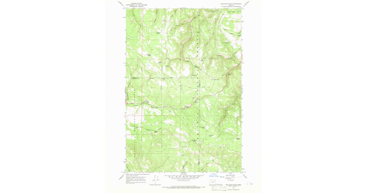 1967 Map of Sullivan Gulch, Union County, OR — High-Res | Pastmaps