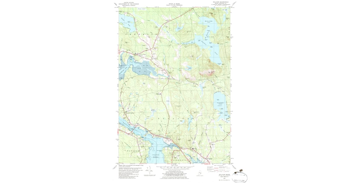 1982 Map of Sullivan, Hancock County, ME — High-Res | Pastmaps