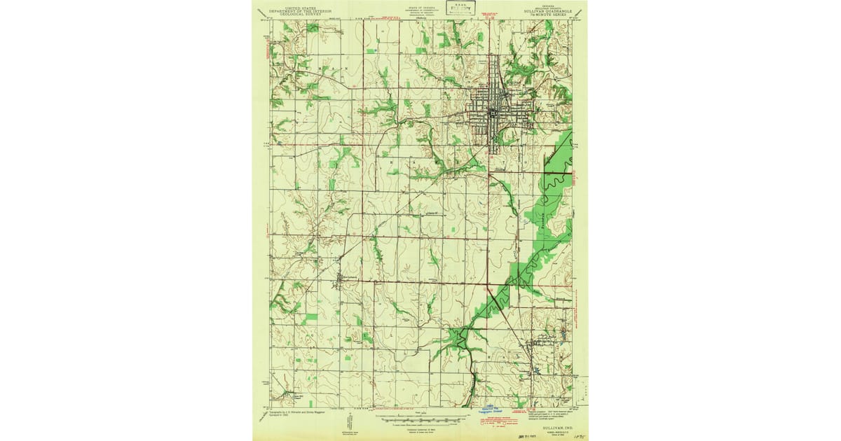 1943 Map of Sullivan, IN — High-Res | Pastmaps