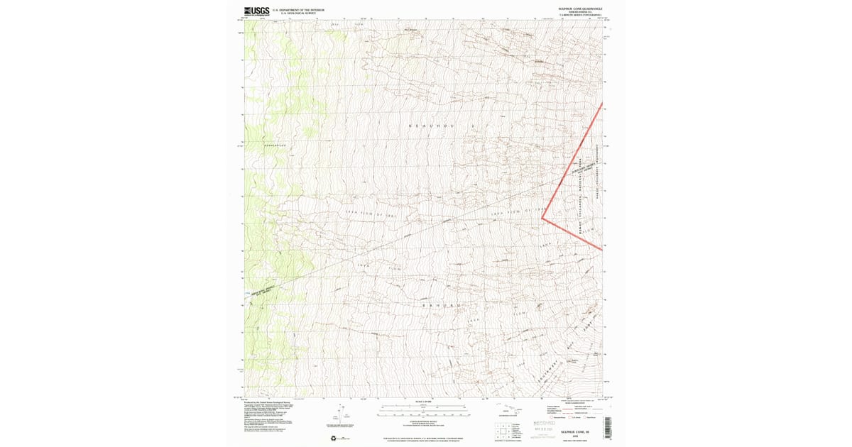 1993 Map of Sulphur Cone, Hawaii County, HI — High-Res | Pastmaps