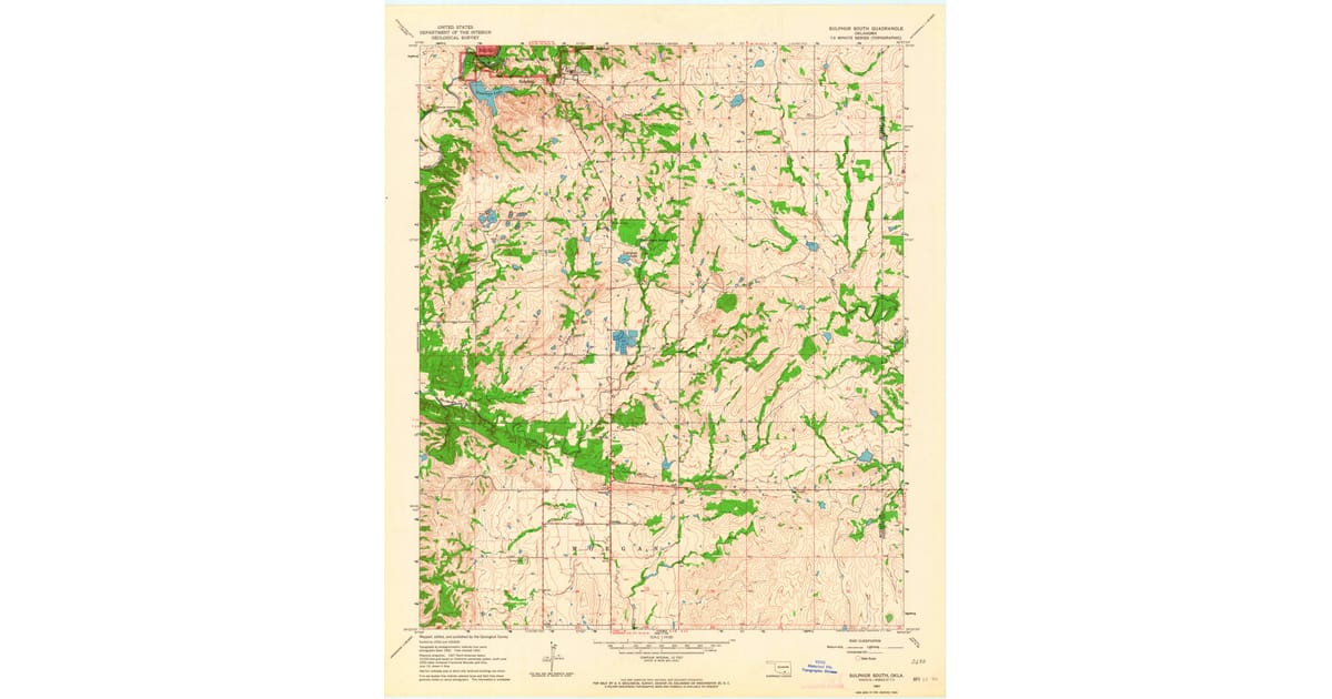 1963 Map of Sulphur South, Murray County, OK — High-Res | Pastmaps