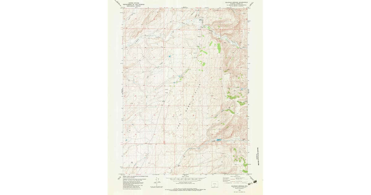 1982 Map of Sulphur Springs, Carbon County, WY — High-Res | Pastmaps