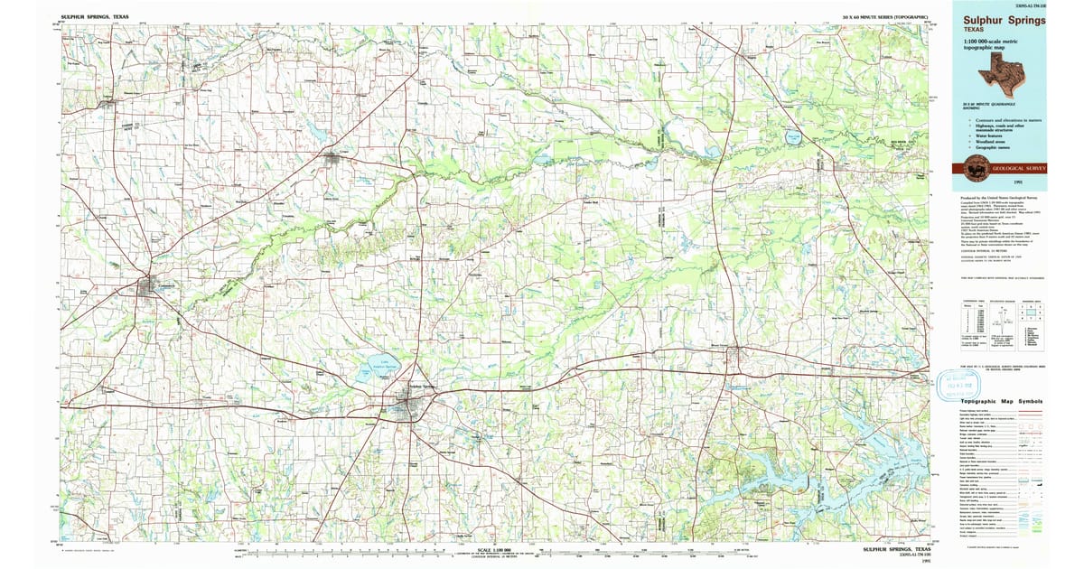 1990s Maps of Sulphur Springs, TX | Pastmaps