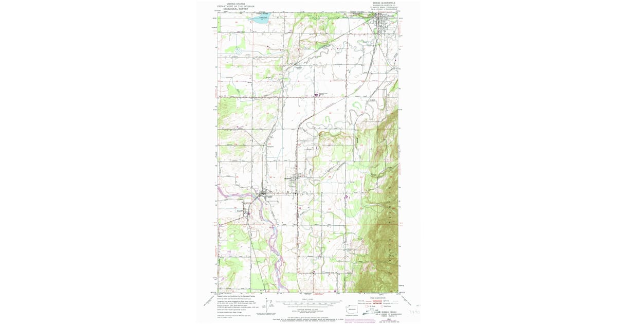 1952 Map of Sumas, WA — High-Res, 1974 Print | Pastmaps