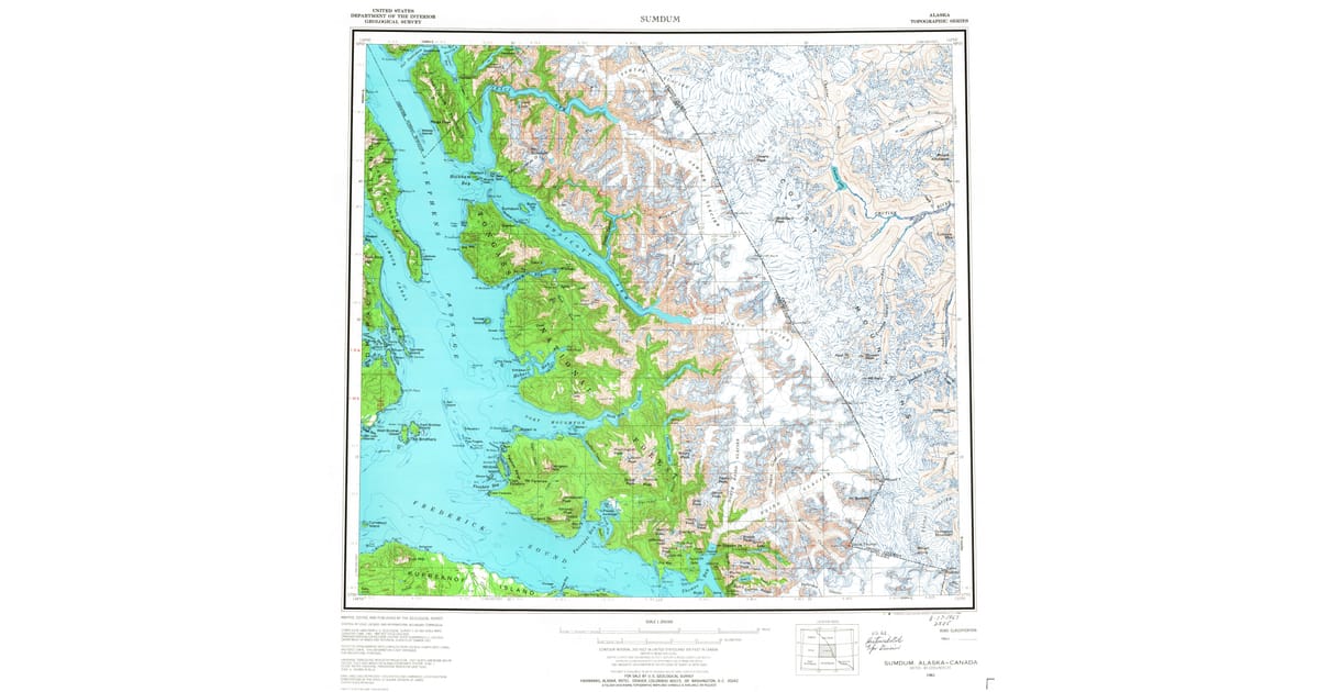 1961 Map of Sumdum, Hoonah-Angoon Borough, AK — High-Res | Pastmaps