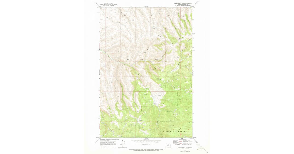 1969 Map of Summerfield Ridge, Morrow County, OR — High-Res | Pastmaps