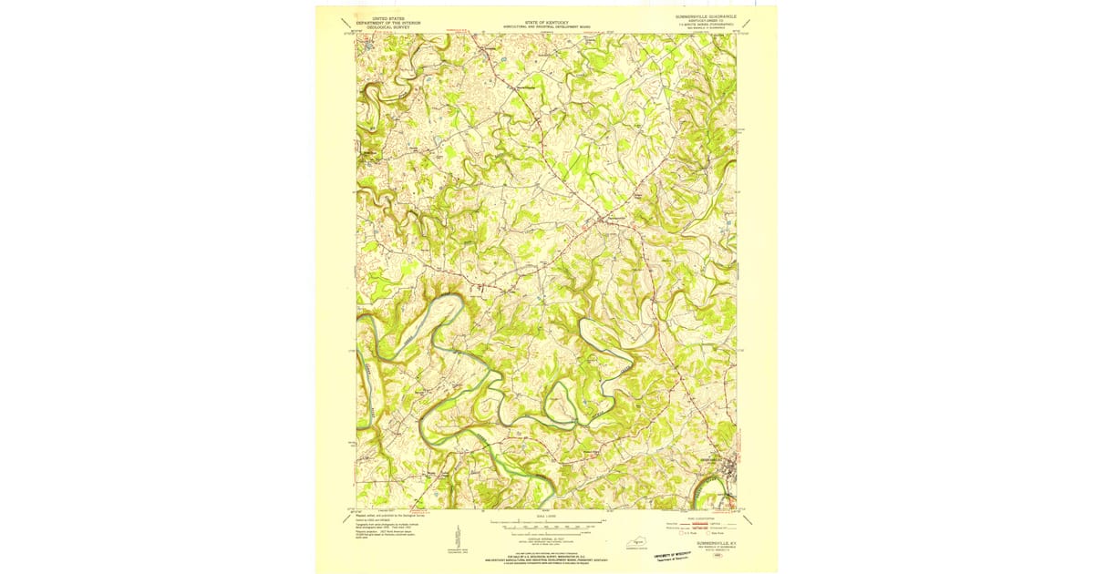 1953 Map of Summersville, KY — High-Res | Pastmaps