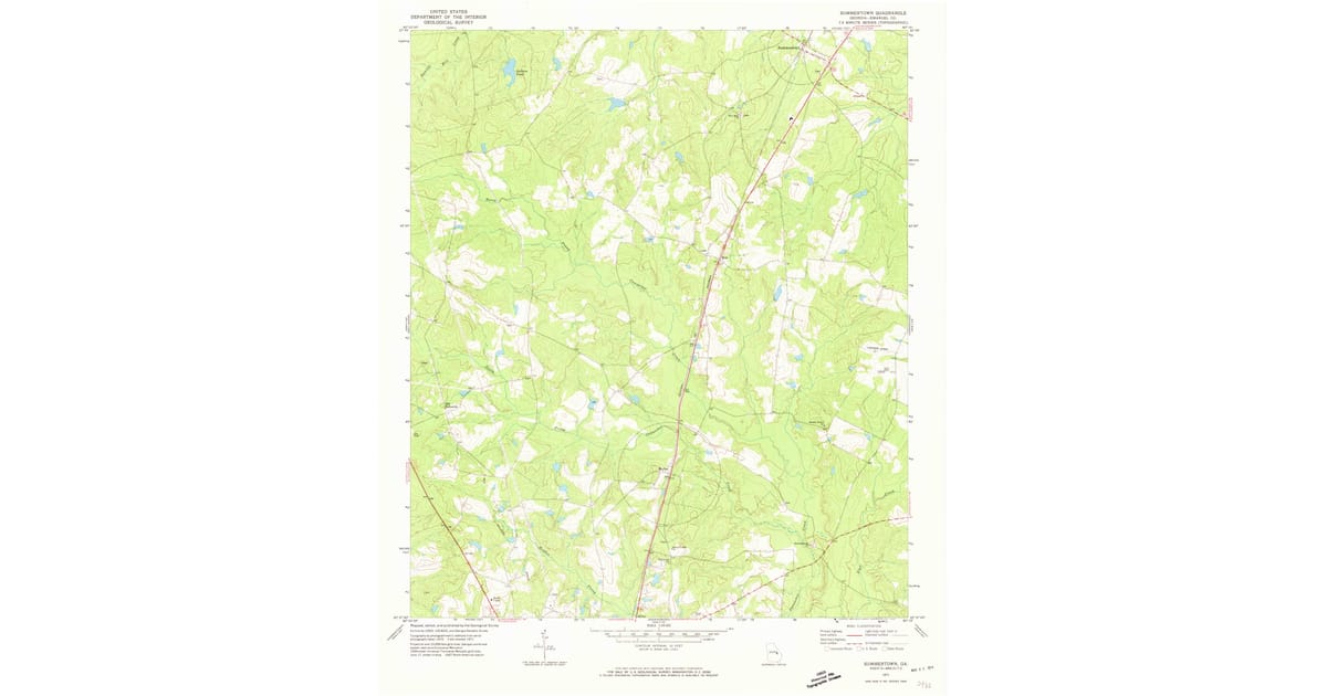 1971 Map of Summertown, GA — High-Res | Pastmaps