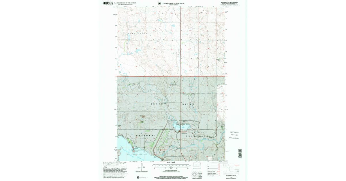 1998 Map of Summerville, Perkins County, SD — High-Res | Pastmaps