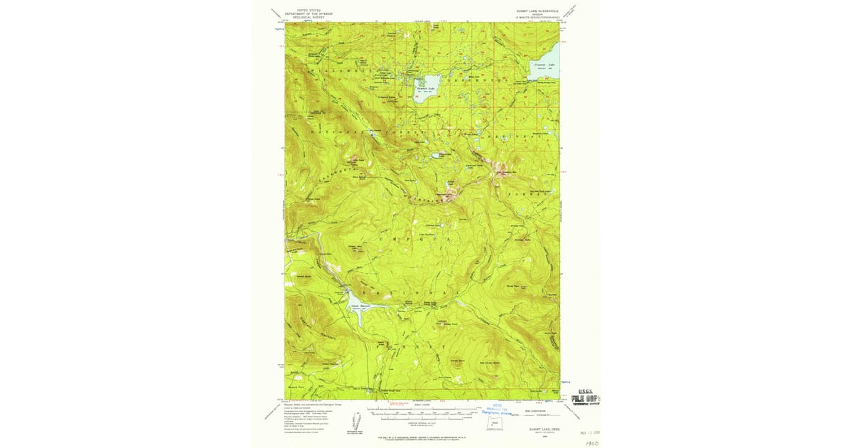 1956 Map of Summit Lake, Douglas County, OR — High-Res | Pastmaps